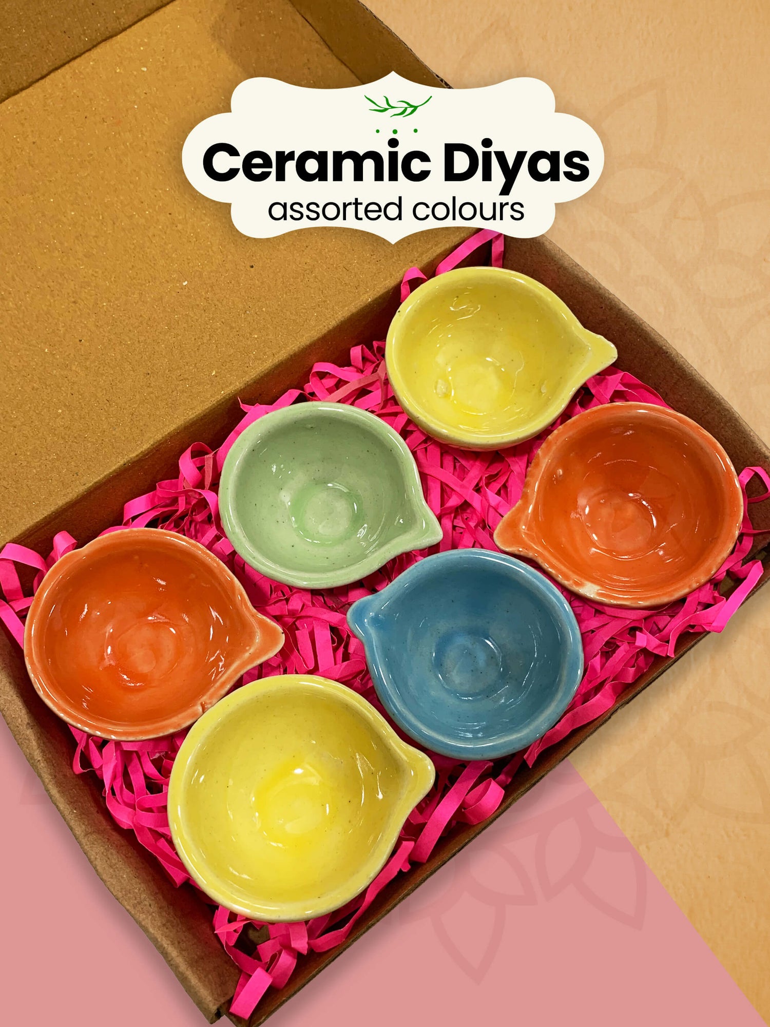 Ceramic Diyas | Handmade Colorful Diyas for Diwali Gifting