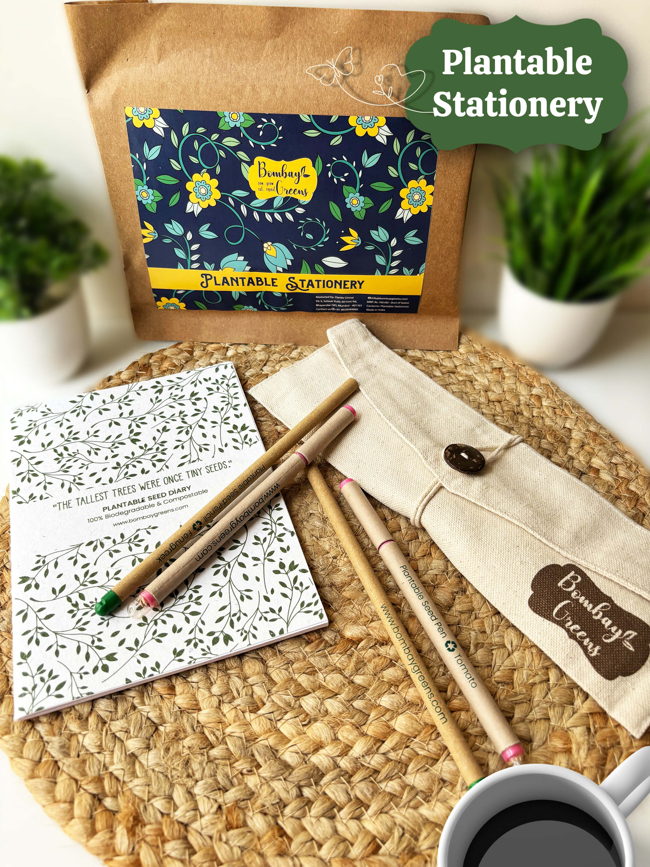 Plantable Stationery - Buy Plantable Seed Diary, Pens & Pencils in Jute ...