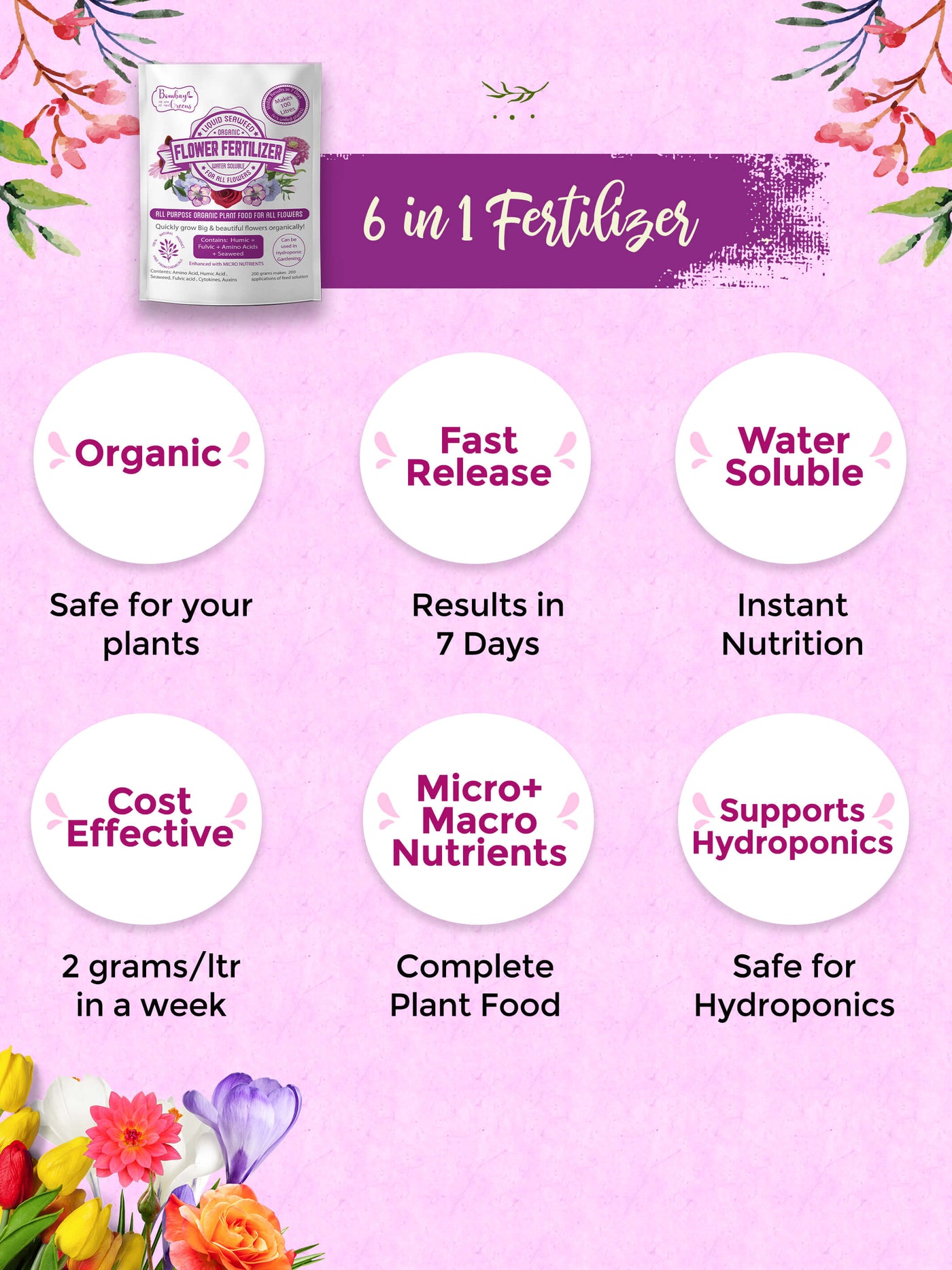 Buy Best Organic Water Soluble Liquid Fertilizer for Rose & Orchids ...