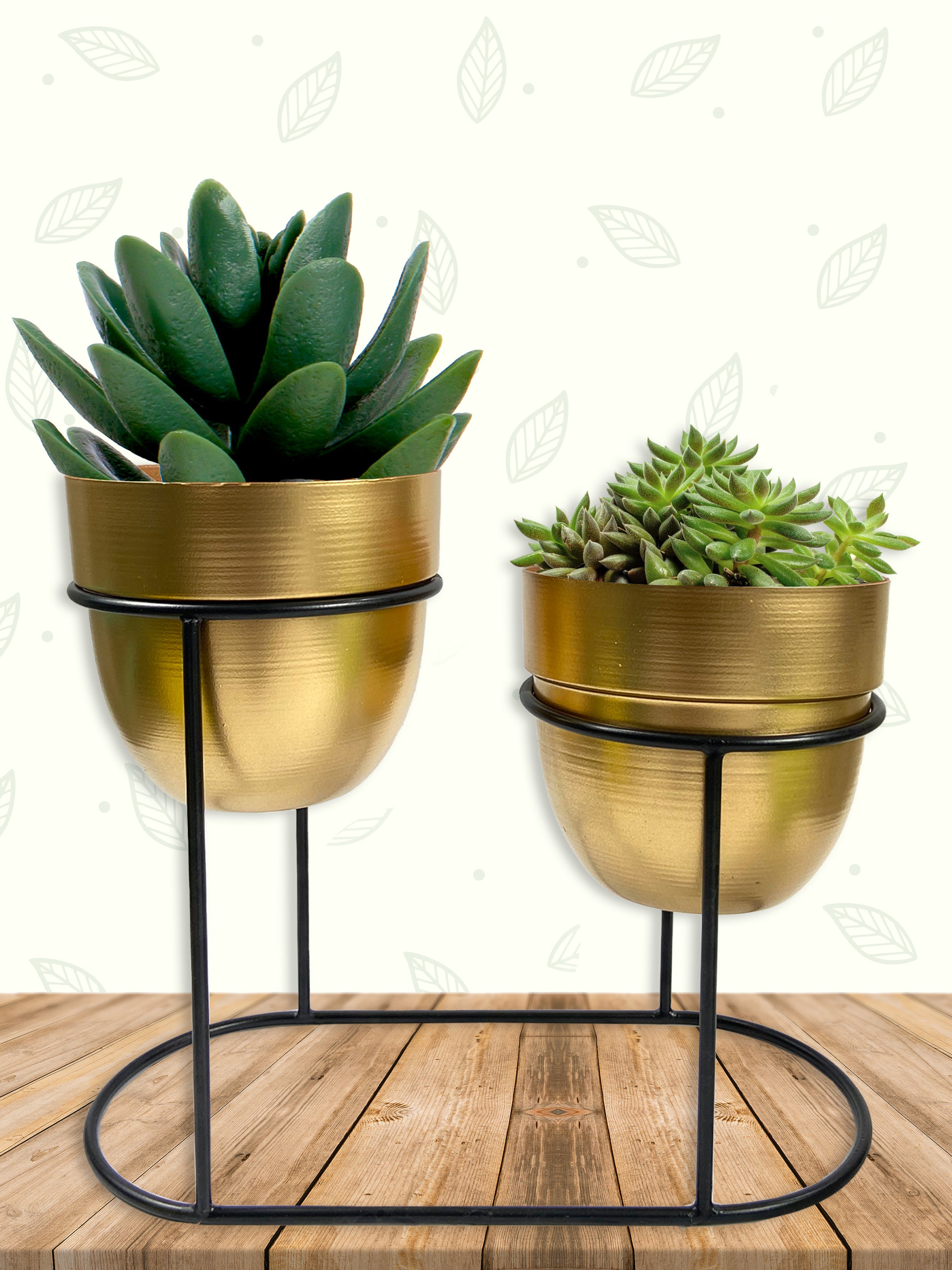 Duo Metal Pot - Gold with Black Stand