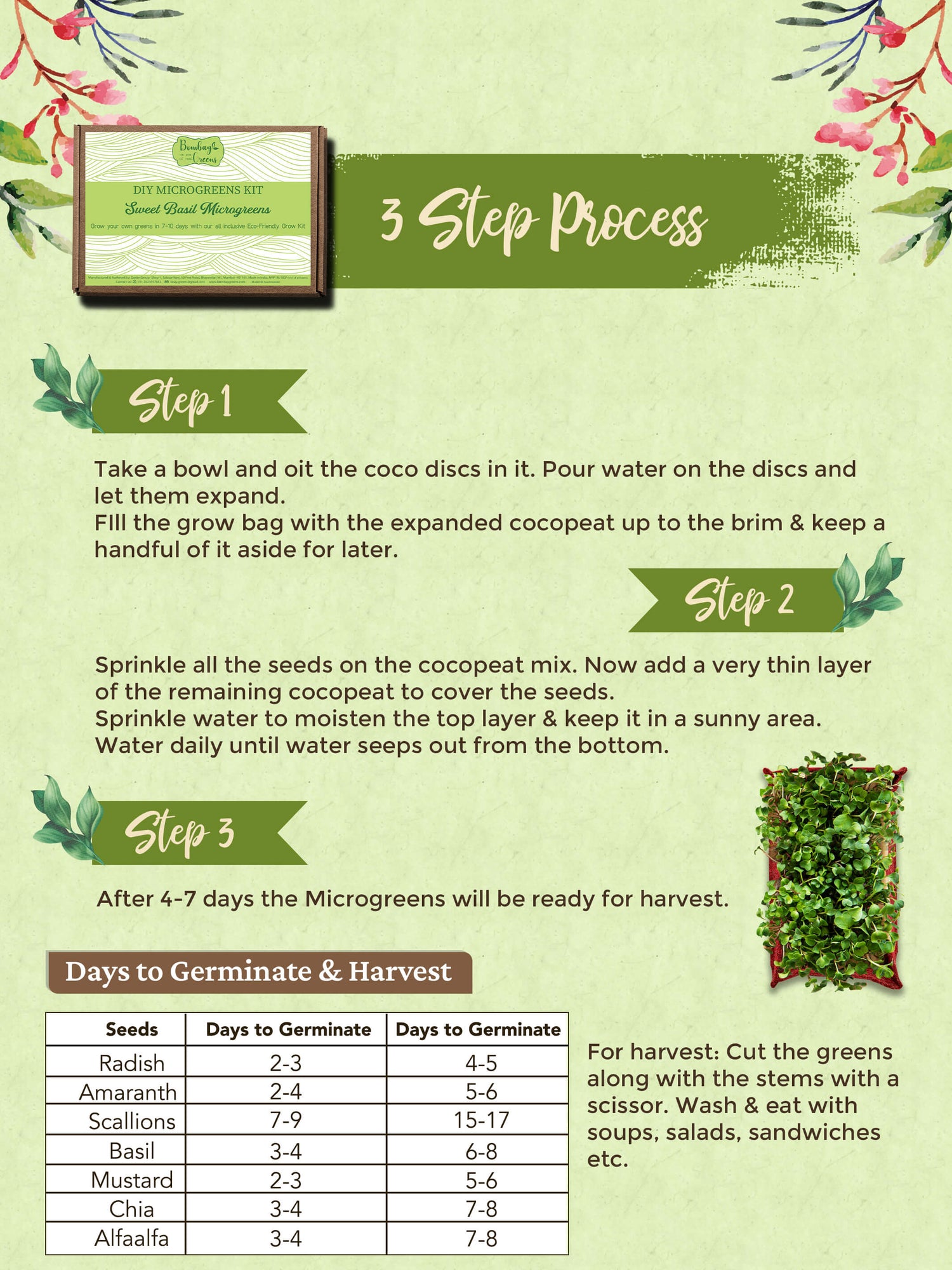 Sweet Basil Microgreens Kit Online In India | Bombay Greens